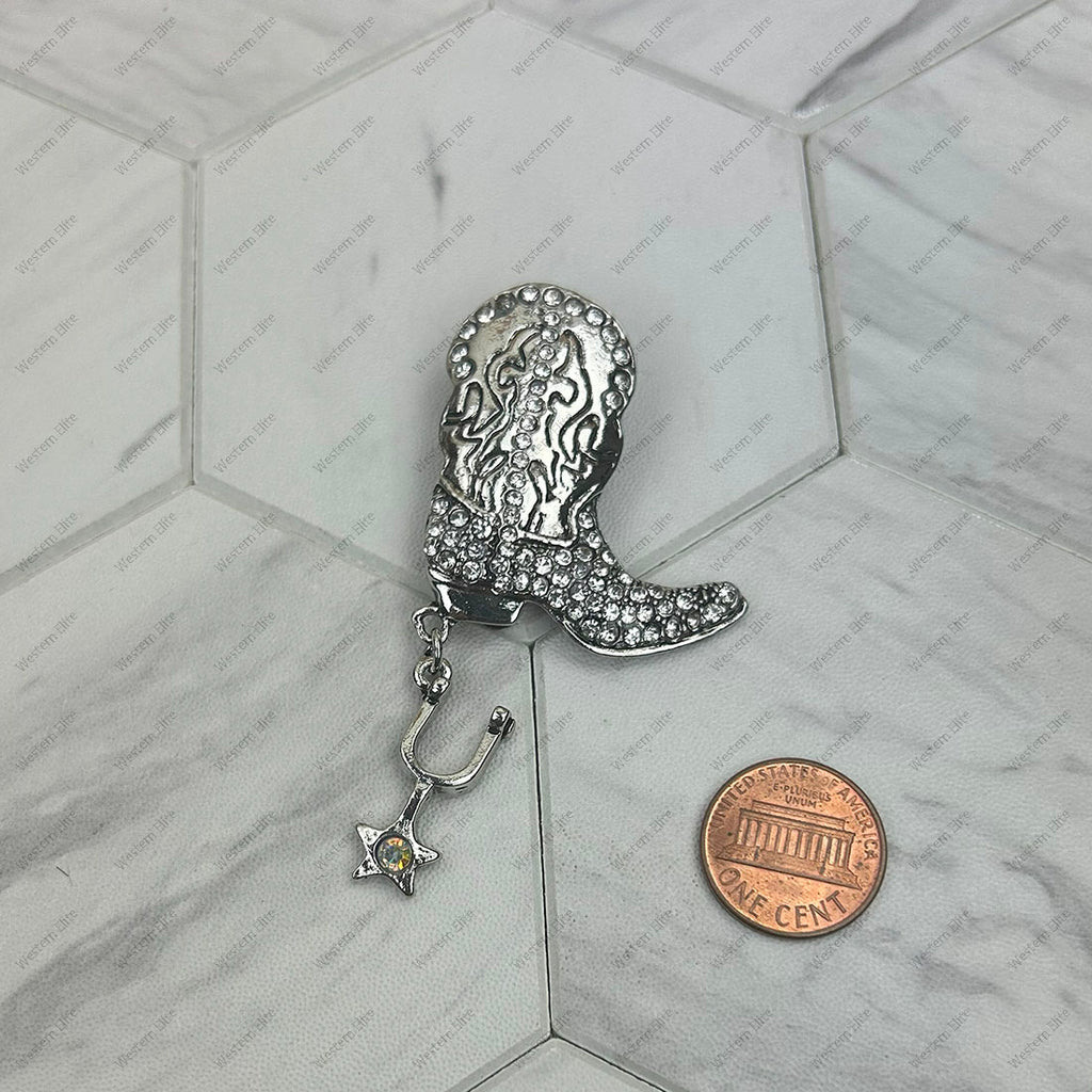BPD250530-03 Silver metal boot wild rag slide – westernelite