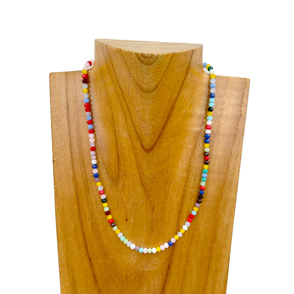 NKZ231116-12 16 inches silver face cut crystal beads Necklace ...